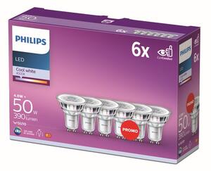 Philips 8718696764657 LED žárovka GU10 PAR16 4,6W/50W 390lm 4000K 36D 6-set | FAVI.cz