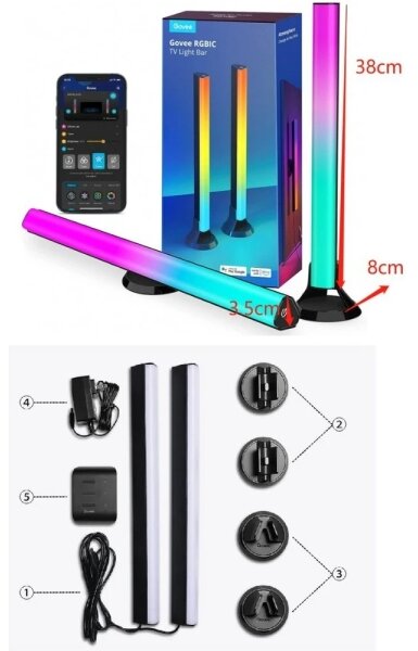 Govee - SMART LED RGBIC Panel 38cm pro TV 43-75" - 2ks Wi-Fi | FAVI.cz