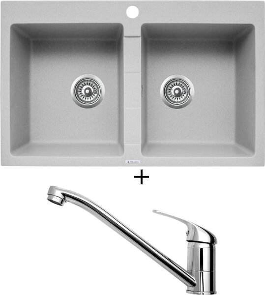 SET Pyramis SPARTA (78x50) 2B šedá + Pyramis ASALIA chrom | FAVI.cz