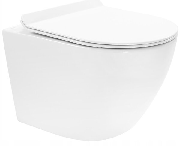 Závěsné WC Rea CARTER RIMLESS + Duroplast sedátko slim - bílé | FAVI.cz