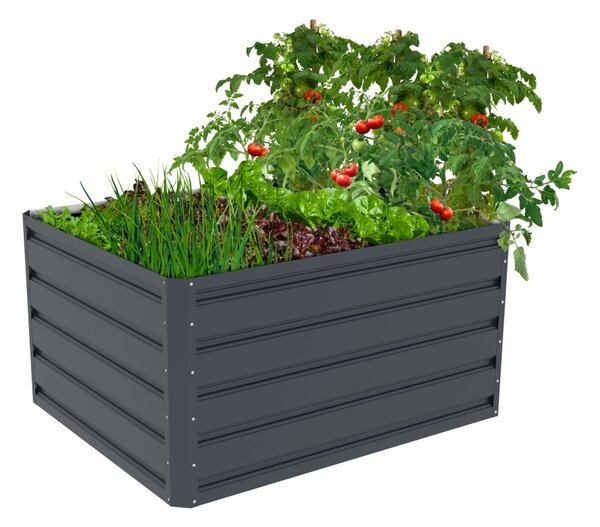 Vyvýšený záhon G21 Daisy 100 x 80 x 52 cm, plechový, antracitový | FAVI.cz