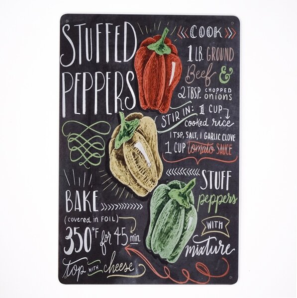 Kovová cedule Suffed Peppers | FAVI.cz
