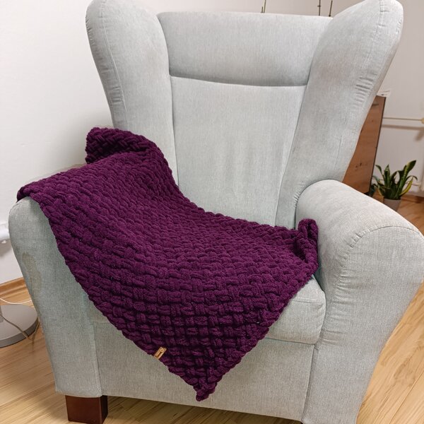 Ručně pletená dětská deka 60x90cm Barva: Lososová | FAVI.cz