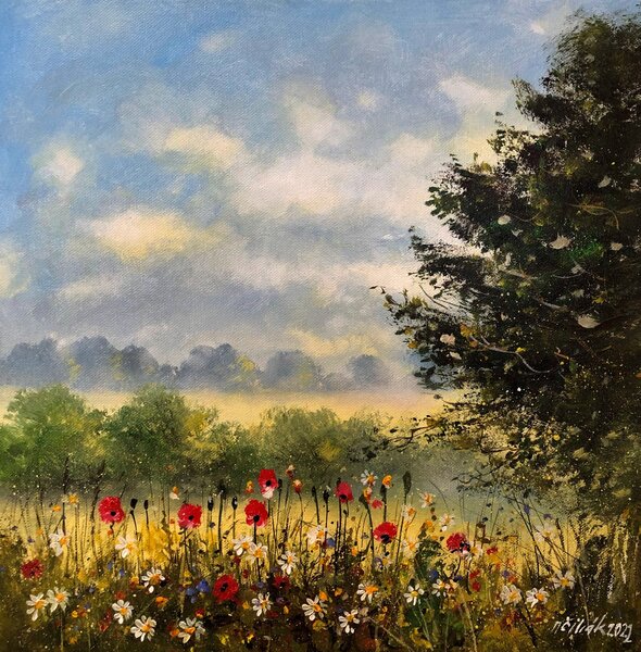 Ručně malovaný obraz od Milan Čihák - "Vzpomínka na léto", rozměr: 40 x ...