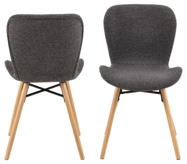 Drevko 2x Jídelní židle Batilda A1 - antracit / přírodní | FAVI.cz