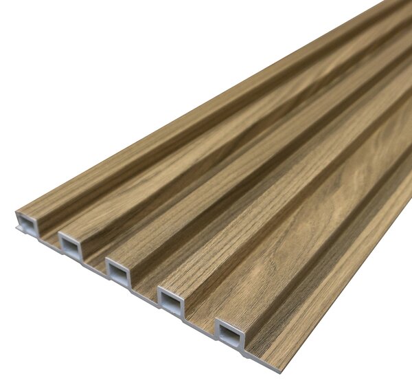 WPC Obkladový panel - Lamela vystouplá, Tmavě hnědá, 2900x210x20 mm ...