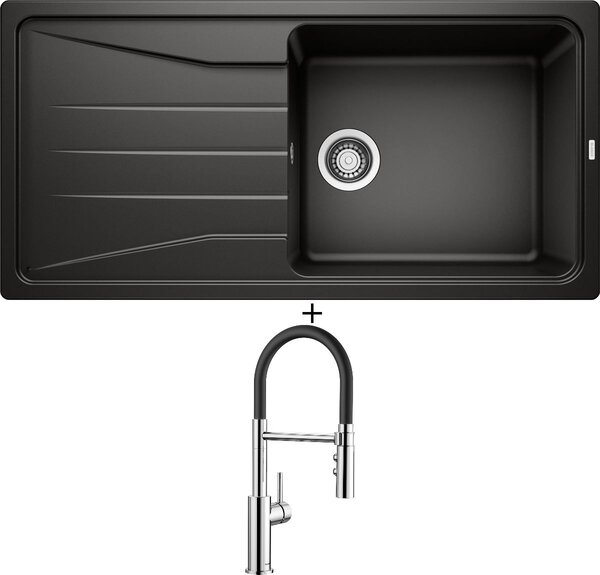 SET Blanco SONA XL 6 S černá 525977 + Blanco CATRIS-S Flexo chrom ...