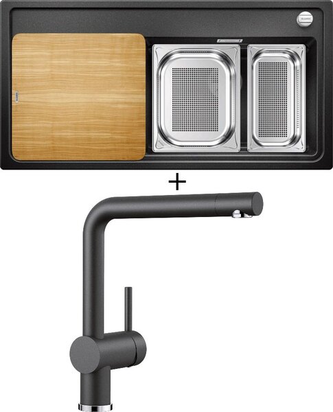 SET Blanco ZENAR XL 6 S DFG antracit + dřevěná krájecí deska 524052 ...