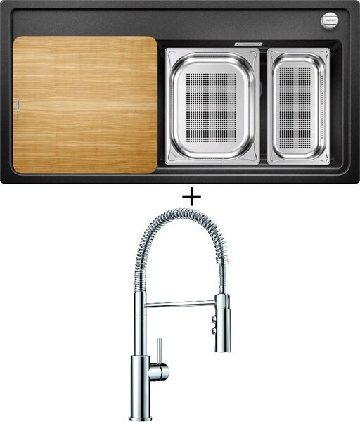 SET Blanco ZENAR XL 6 S DFG antracit + dřevěná krájecí deska 524052 ...