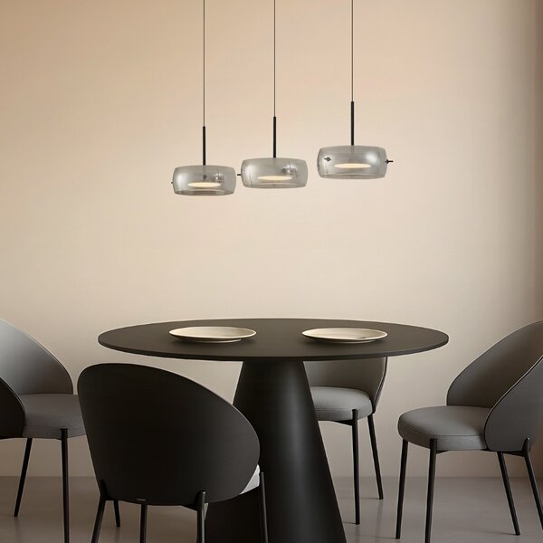 Lucande Martis LED závěsné světlo, černé, 3-fázové, step-dim - Jídelna ...