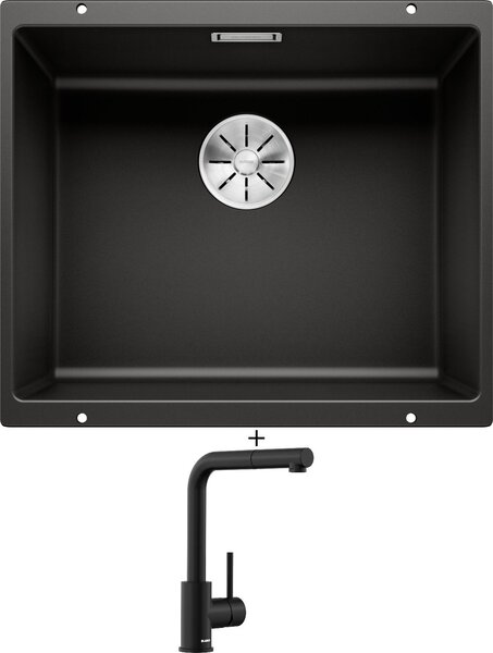 SET Blanco SUBLINE 500 U černá 525995 + Blanco MILA-S černá matná ...