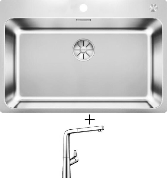 SET Blanco SOLIS 700-IF/A nerez kartáčovaný s excentrem PushControl ...