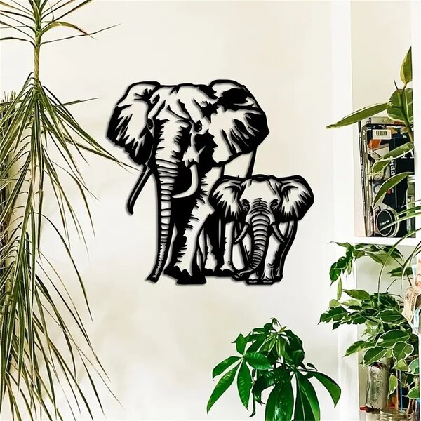 BAF Kovové nástěnné umění Sloní rodinka | FAVI.cz