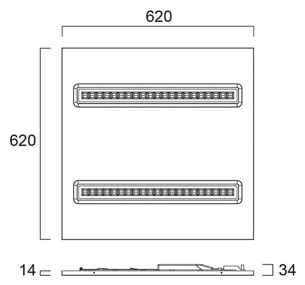Sylvania LED panel OptiClip R 625 2L, bílý, 33 W, 4 000 K, stmívatelné ...