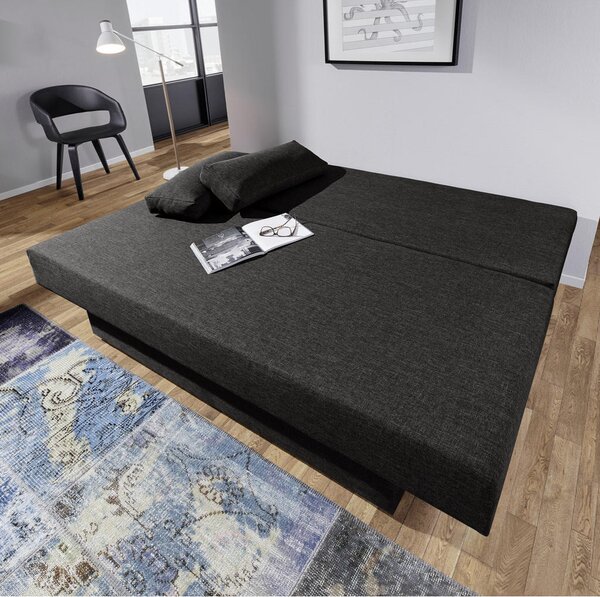 ROZKLÁDACÍ POHOVKA, textil, modrá, černá Carryhome - Rozkládací pohovky ...