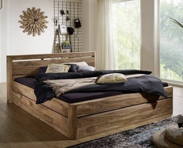 Designová dvoulůžková postel Tina 180x200 z masivu palisandru | FAVI.cz