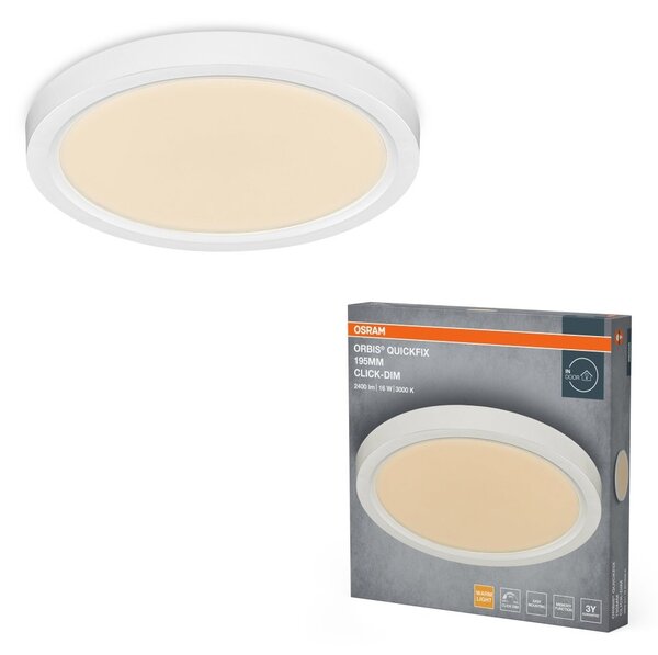 Bílý LED Panel ORBIS 195mm 16W Click Stmívatelný, Teplá Bílá | FAVI.cz