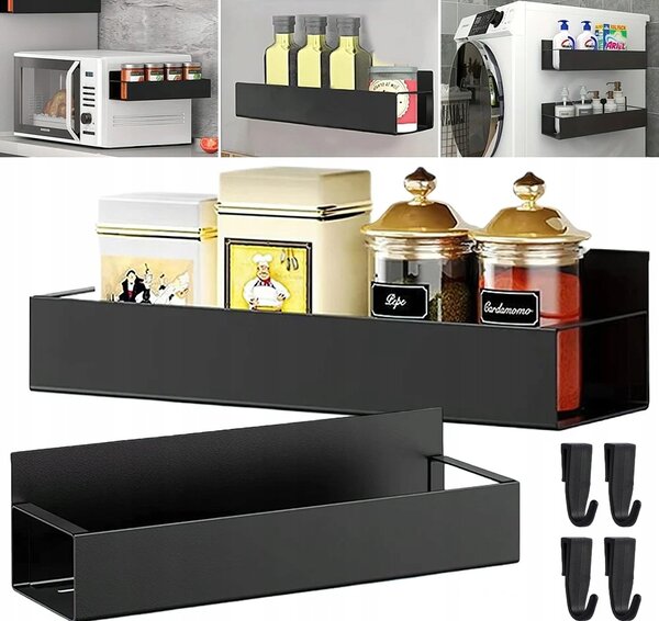 Magnetická polička Kuchyňský organizér na ledničku Pračka Koření 2 ks ...