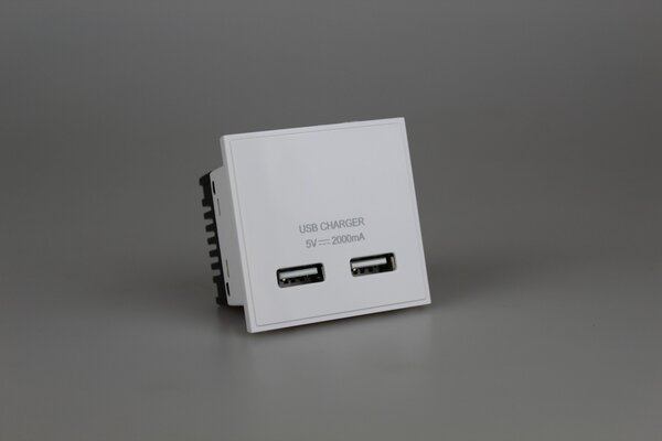 USB modul DataGrid - 2-modulová USB zásuvka 2000mA do rámečků DataGrid ...