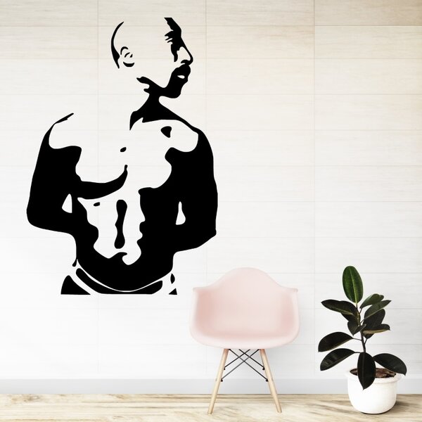 Rapper Tupac Shakur - vinylová samolepka na zeď - 80x55cm | FAVI.cz