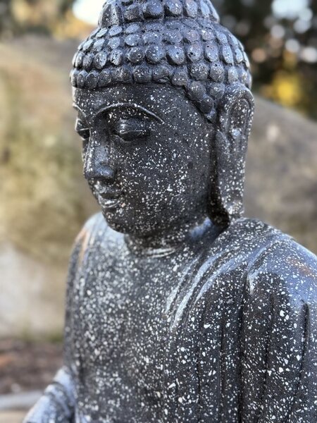 Socha Buddha z terrazza (teraco) 60 cm – ruční výroba Jáva | FAVI.cz