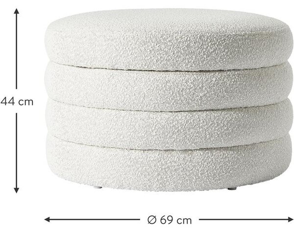 XL bouclé taburet s úložným prostorem Alto | FAVI.cz