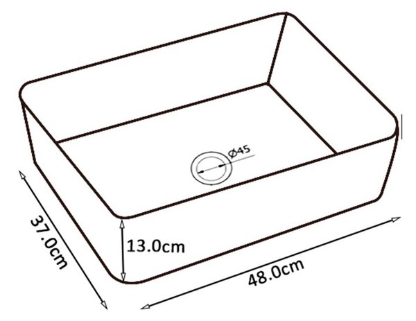 BPS-koupelny Keramické umyvadlo na desku HYD-LO-WH-GL-480 48x37 cm ...