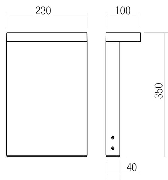 Redo Venkovní sloupkové LED svítidlo KANT, v.35cm, 24V, CCT switch 2700 ...