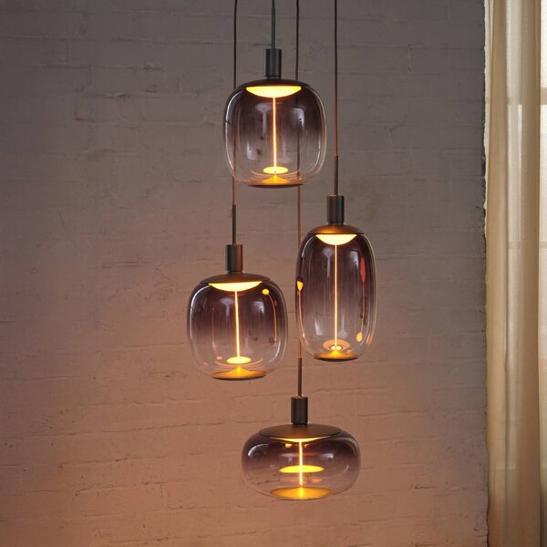 OSRAM Závěsné světlo Decor Needle Plate, šedá, ocel, 4 žárovky, E27 ...