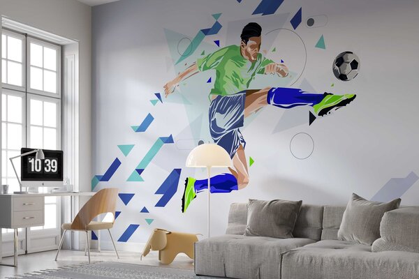 Fototapety fotbalista, který kope do míče, Fototapety teen room ...