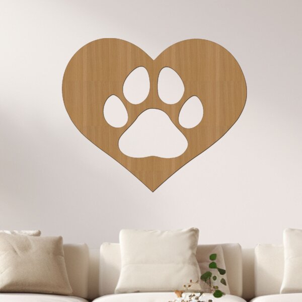 Dřevěné srdce TLAPKA | Rozměry (cm): 40x33 | Zvolte barvu dekoru: Javor ...