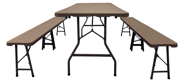 TENTino Plastový pivní set skládací RATTAN - 180 cm | FAVI.cz