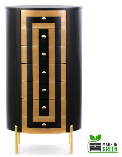 Made in Green Dřevěná komoda se zásuvkami ve stylu art deco Vintage ...