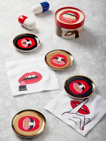 Sada porcelánových podtácků se zlatem Full Dose, 4 díly | FAVI.cz