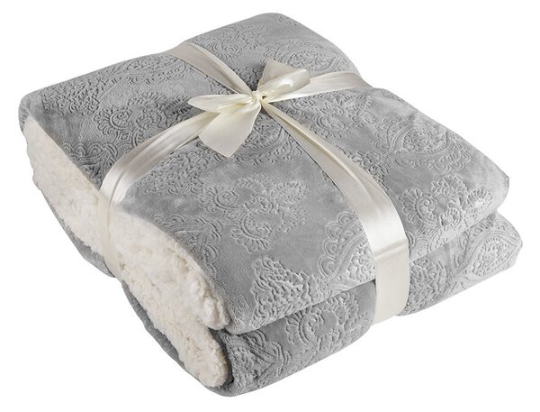 Vlnka Mikroplyšová deka s 3D vzorkem šedá velikost lůžkovin 140x200 ...