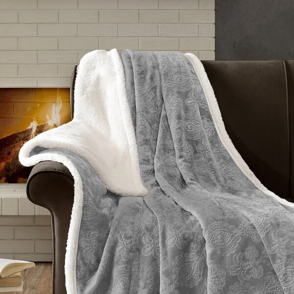 Vlnka Mikroplyšová deka s 3D vzorkem šedá velikost lůžkovin 140x200 ...