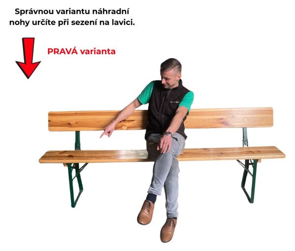 Noha lavice pivního setu 23cm Premium s opěrkou strana Levá | FAVI.cz