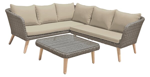 TERASOVÁ SEDACÍ SOUPRAVA dřevo, kov, plast, sklo, textil Gardenson ...