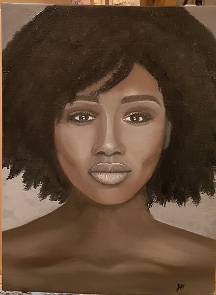 Ručně malovaný obraz od Ivana Homolová - "černoška", rozměr: 30 x 40 cm ...