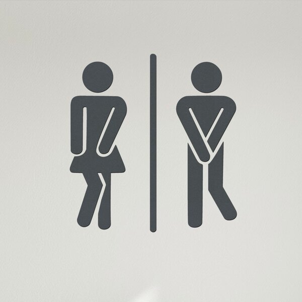 Dřevěná samolepka označení WC - Nutné | Rozměry (cm): 13x12 | Zvolte barvu dekoru: Javor | FAVI.cz