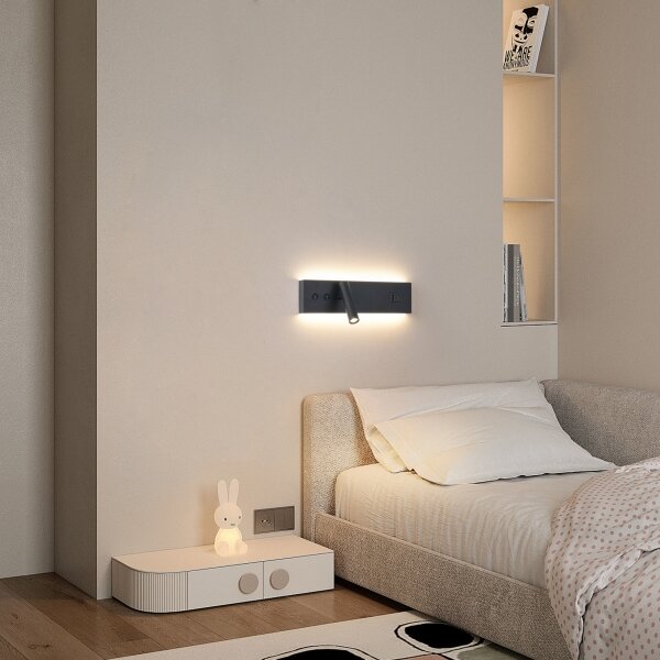 Brilagi-LED Nástěnné bodové svítidlo s USB portem NOCTIS LED/3W/230V ...