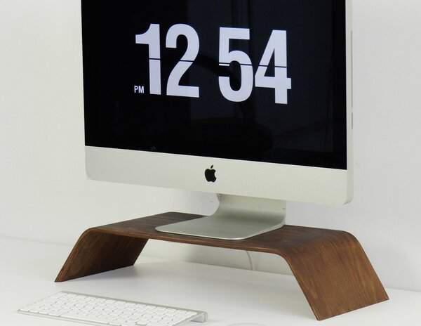 Kávový odolný podstavec pod monitor počítače z přírodního dřeva | FAVI.cz