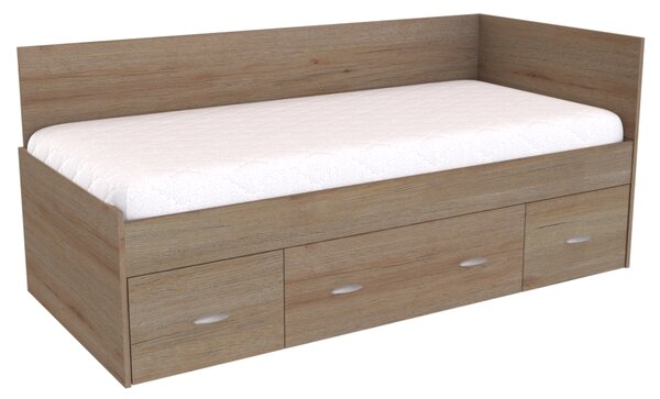 Jednolůžko NEMO Barva: Dub grande, Varianta: zvýšené 2 čela (zadní a ...
