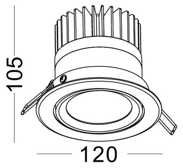 Tony LED zápustné venkovní svítidlo IP65 Ra>90 náklopné ⌀100mm - 6W ...