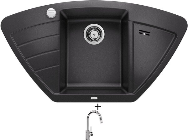SET Blanco ZIA 9 E antracit + excentrické ovládání + Blanco MIDA-S ...