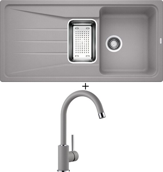 SET Blanco SONA 6 S aluminium + nerezová miska + Blanco MIDA aluminium ...