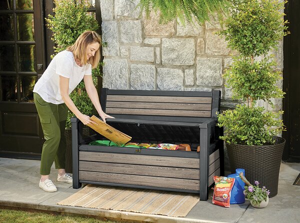 KETER DECO GARDEN lavice 227 L - Ashwood | FAVI.cz