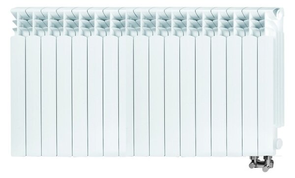 Armatura Radiátor HLINÍKOVÝ G500F 16-segmentový WHITE PRAVÉ rohové ...