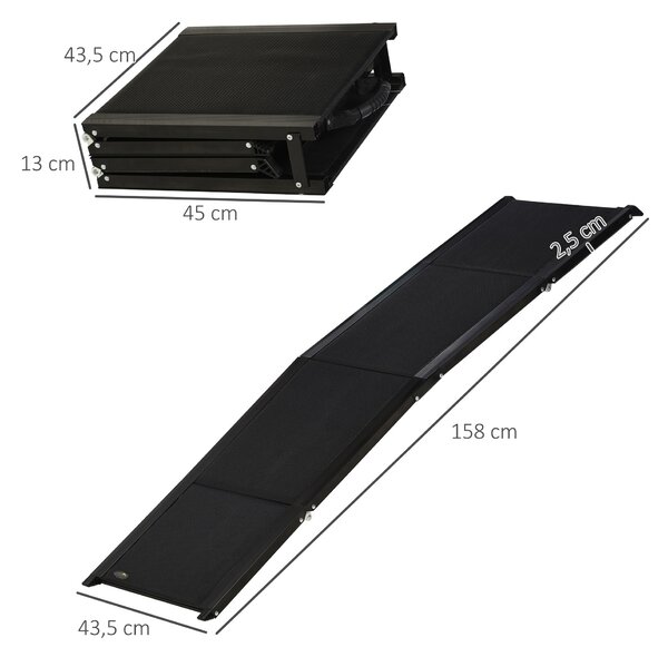 Sklopná rampa pro psy PawHut, hliníková pomoc pro vstup domácích ...