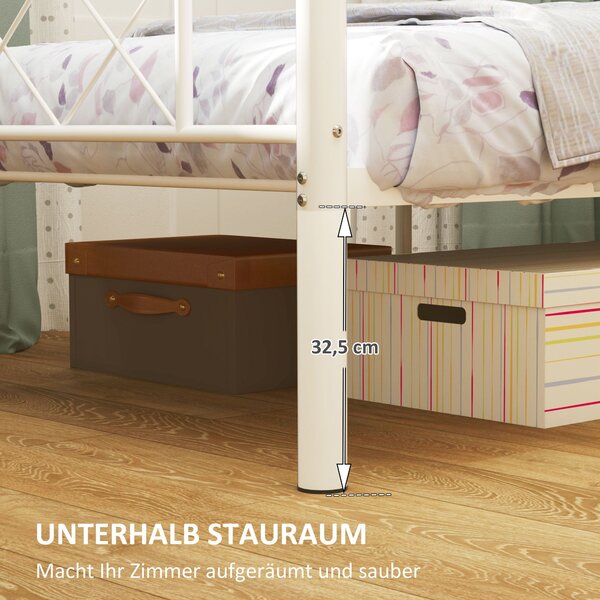 Rám postele HOMCOM pro matraci 200 x 90 cm, 88 cm vysoký jednolůžkový ...